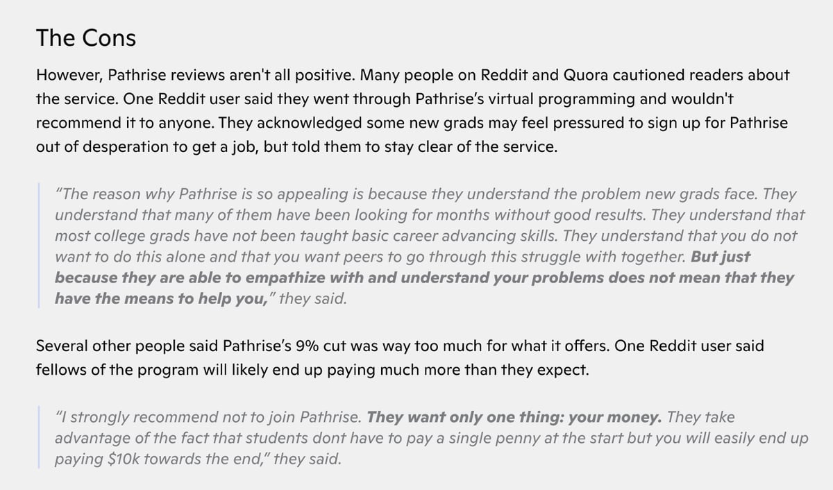 Pathrise Cost Breakdowns: Is It Worth It? - MentorCruise